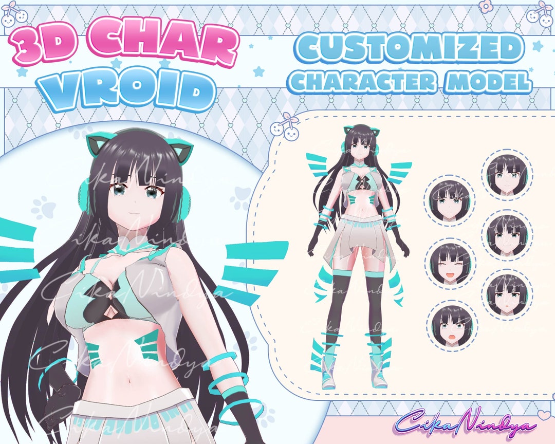 3D Vroid Character Vtuber Model 3d Model Commission Vroid - Etsy