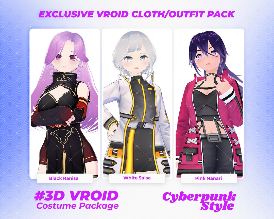 Vroid Clothing Pack, 3D Clothing, Vroid Attire, Digital Outfits - Vroid ...