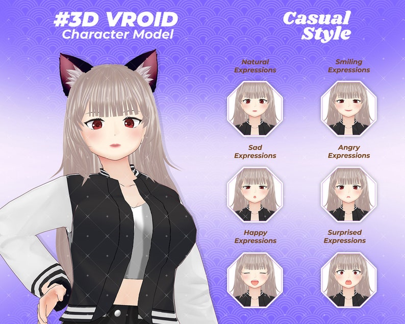 3D Vroid Character, 3D, Vroid, 3d Model Commission Virtual Showstopper ...