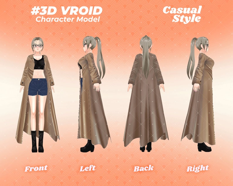 Virtual Persona 3D Vroid Character Korean Style Casual Dress for Unique ...
