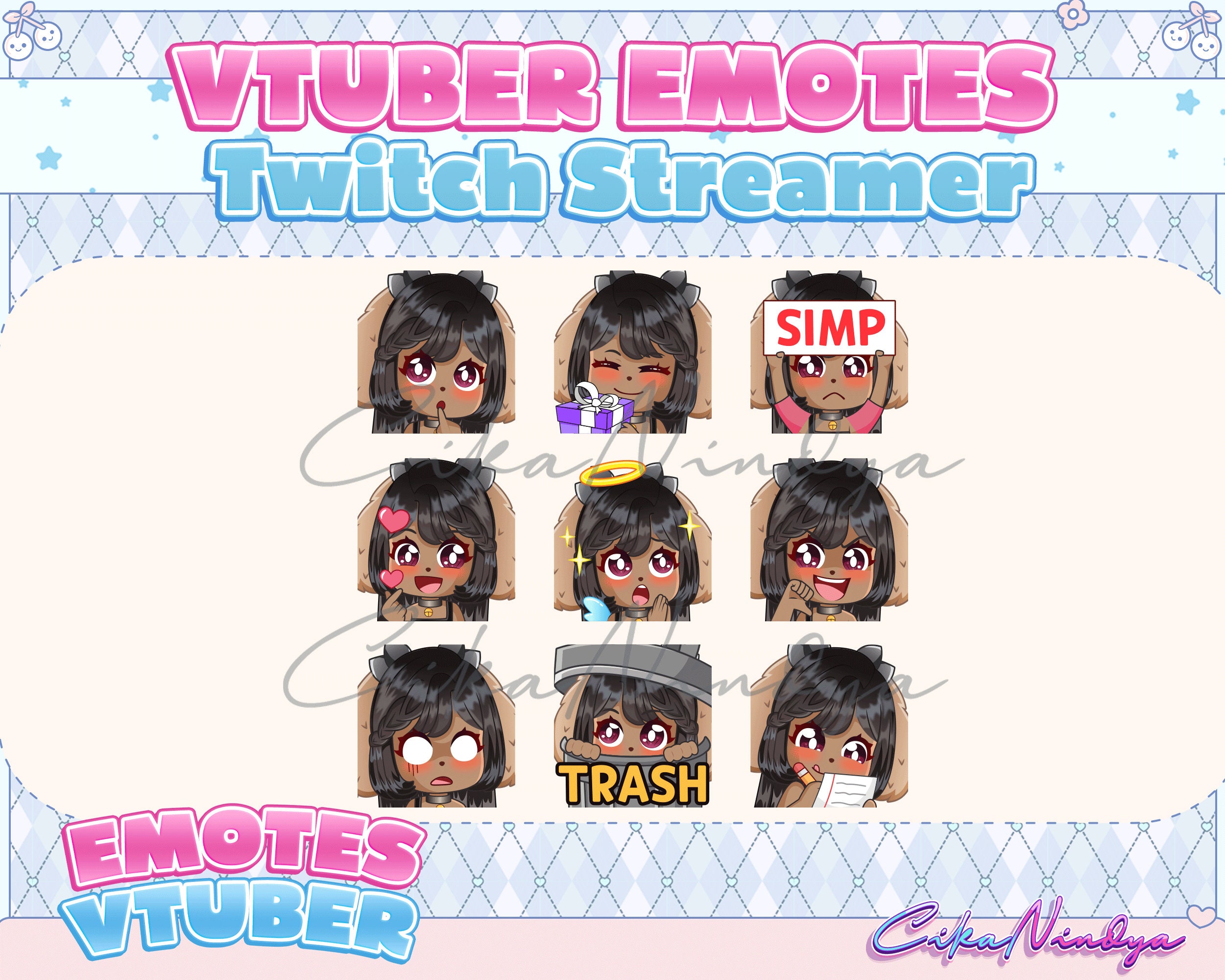 Vtuber Emote Twitch Chat Box Emote Emote Commission Raid - Etsy Portugal