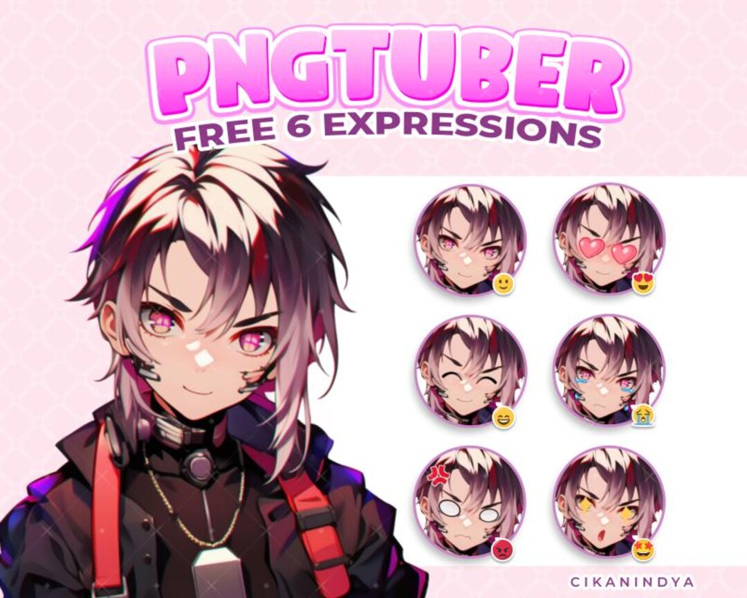 Premade Pngtuber – Intense Chibi Male Avatar With Edgy Vibes - Etsy