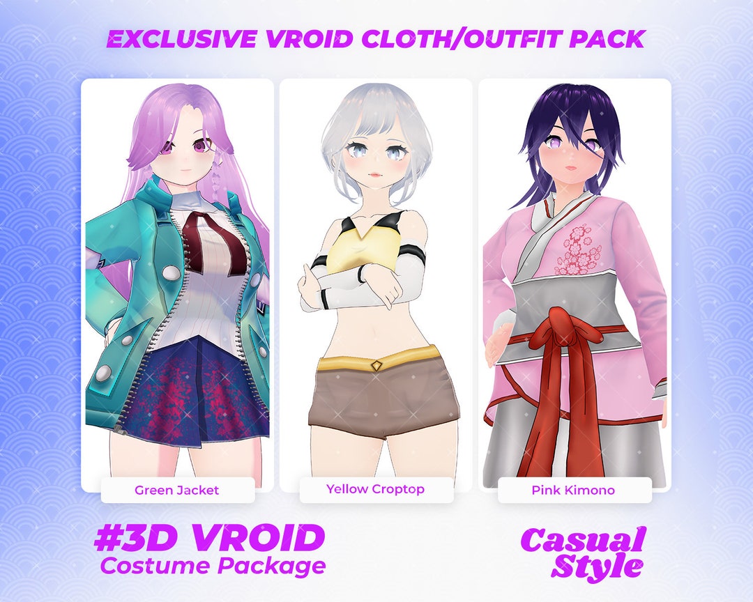 Vroid Outfit Pack: Casual Streamer Style, 3-in-1 (vroidcustomitem File ...