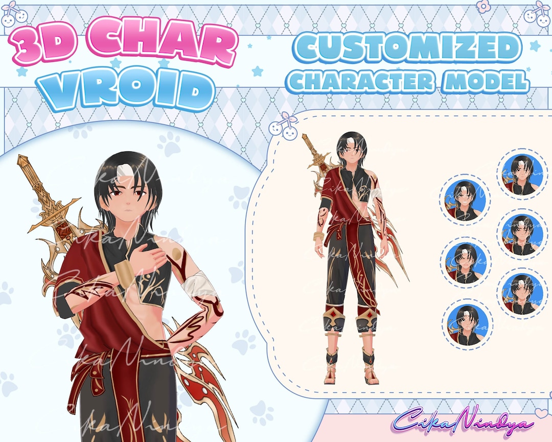 3D Vroid Character 3d Model Commission Vtuber Model Vroid - Etsy