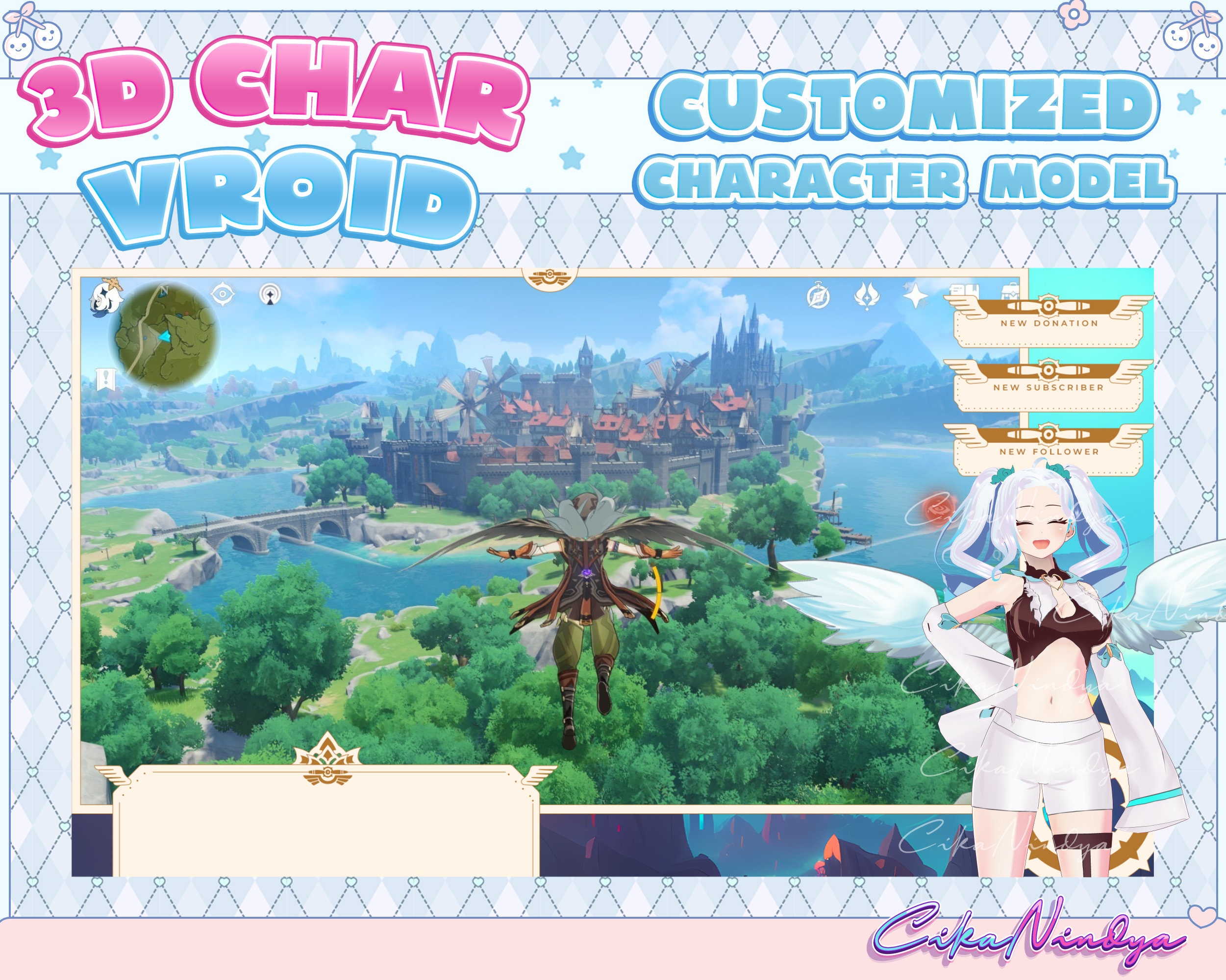 3D Vroid Character Vtuber Model Free 3d Model Vtuber Model - Etsy