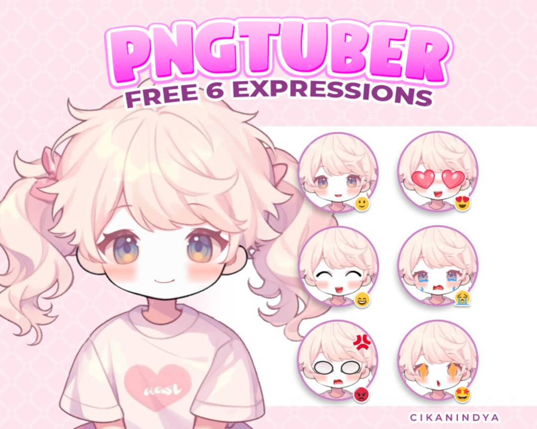 PNG Tuber | Set Your Streams Apart With Girl PNG Tuber Wearing Love ...