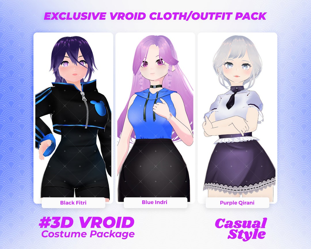 Chic Comfort Collection 3D Vroid Casual Outfits-vroid Clothing Pack ...