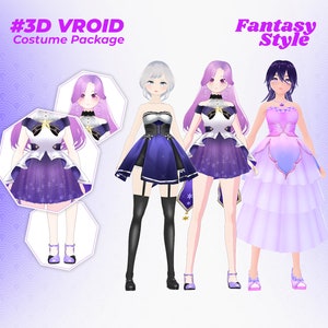 Vroid Girl Fantasy Outfits for Immersive Content -vroid Clothing Pack ...
