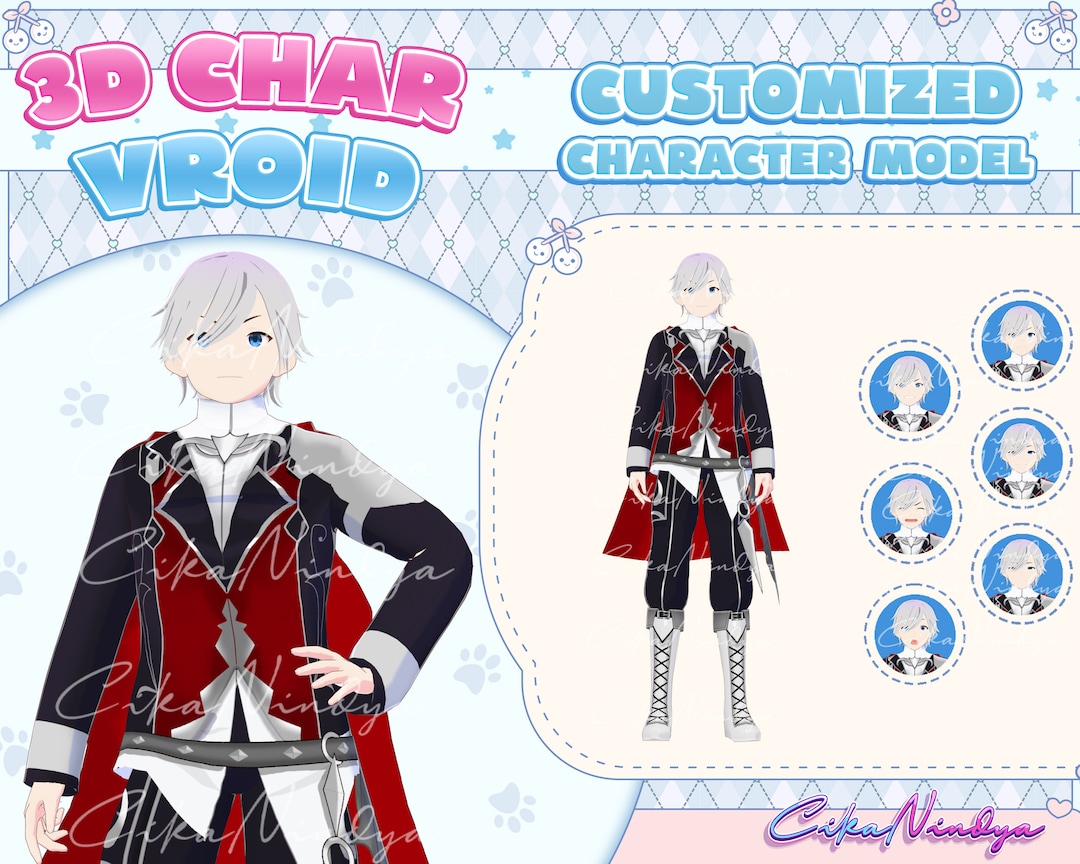 3D Vroid Character 3d Model Vtuber Model Free 3D Vtuber - Etsy España