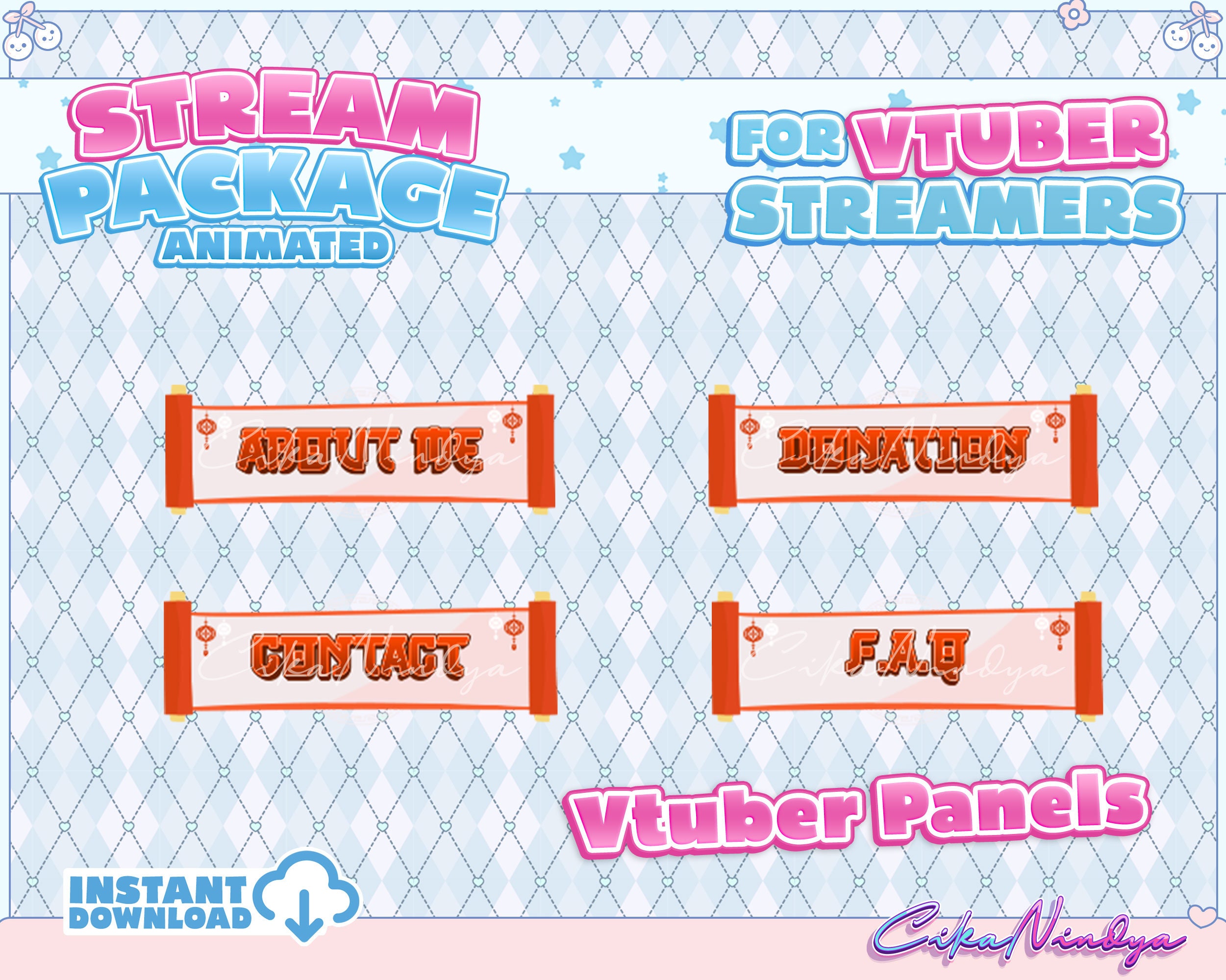 Vtuber Overlay Vtuber Twitch Overlays Stream Overlay - Etsy