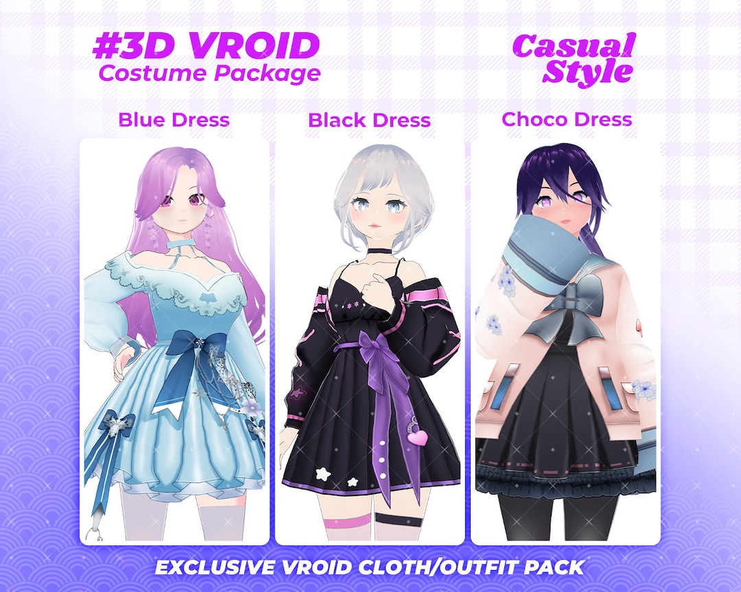 Casual Chic Outfits for Vroid Girl Streamers - Vroid Clothing Pack ...