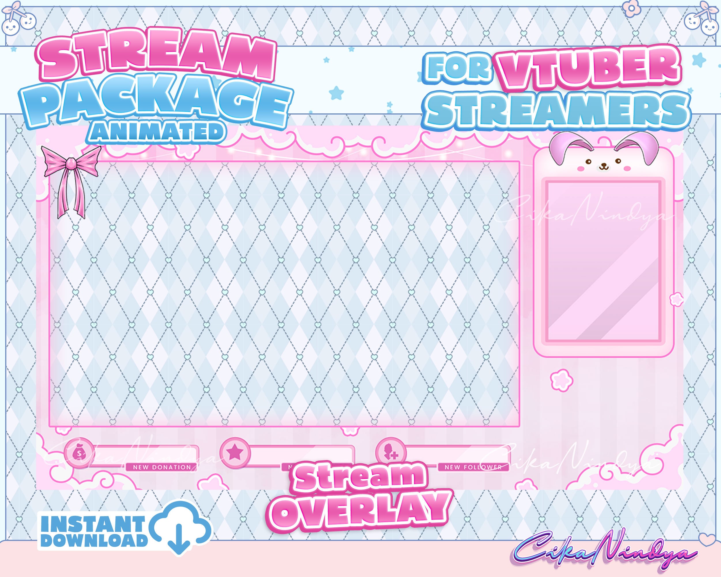 Vtuber Overlay Overlay Twitch Vtuber Webcam Overlay Twitch - Etsy