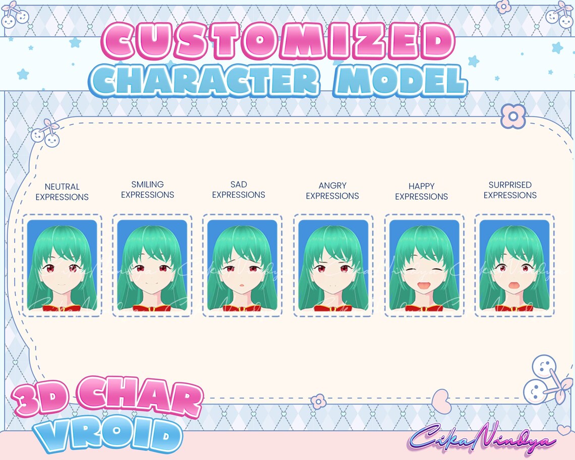 Bring Joy to Your Streaming Wonderland With 3D Vroid Character - Etsy