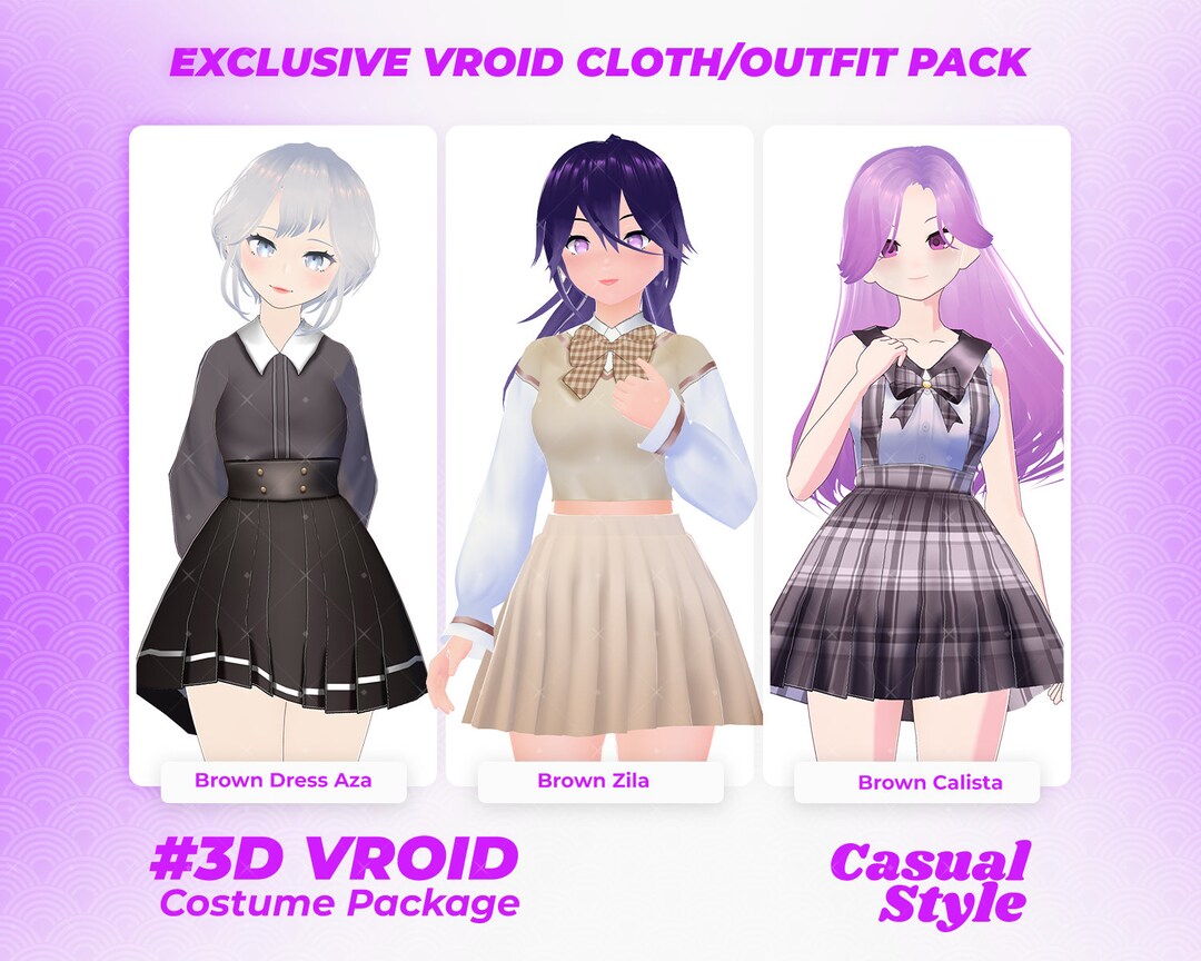 Trendy Vroid Clothes Casual Theme for 3D Vroid Models - Casual Vroid ...