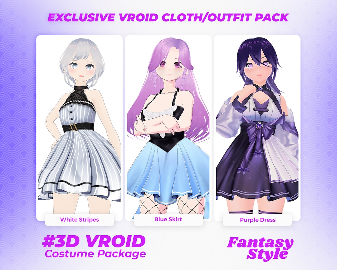 Enchanted Streamer Wardrobe Fantasy Girl Vroid Clothes Pack for Magical ...