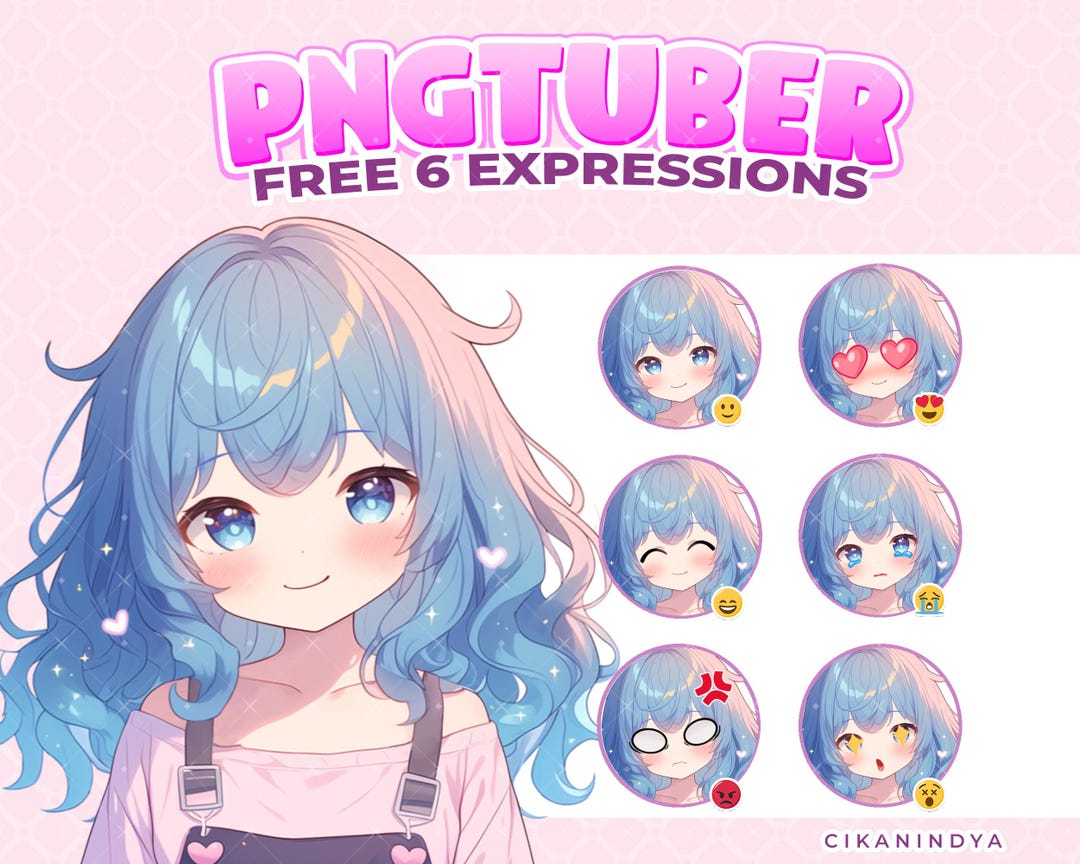 Smooth Custom Pngtuber Alternative – Chibi Girl - Etsy