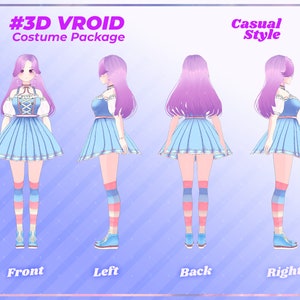 Versatile Vroid Wardrobe With 3-in-1 Casual Clothes Pack for 3D ...