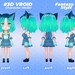 Adorable Chibi Girl 3D Vroid Model Midori Noneko for Whimsical Streams ...