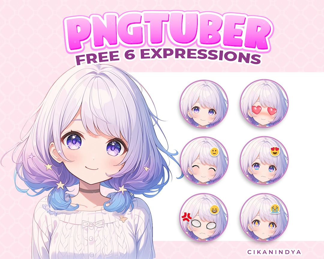 Anime Girl Pngtuber Model: 12 Poses, Streaming Vtuber Art - Etsy