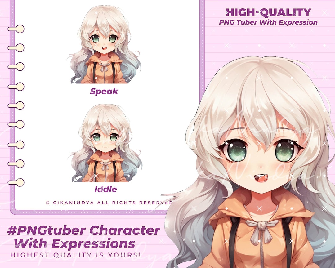 PNG Tuber Whimsical Chibi World Cute PNG Avatar for Streaming Get 2 ...