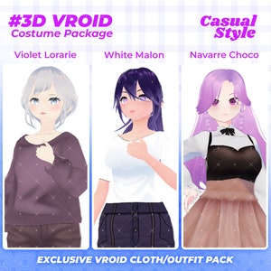 3D Vroid Clothing Pack, 3d, Vroid Clothes, Cosplay Costume, Costume ...