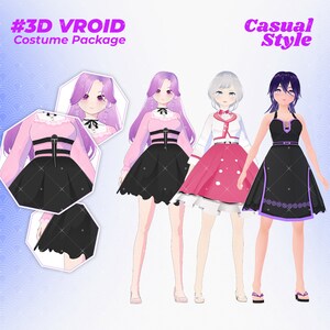 Fashionable Vroid Mini Dress for Streaming Divas - Vroid Clothing Pack ...