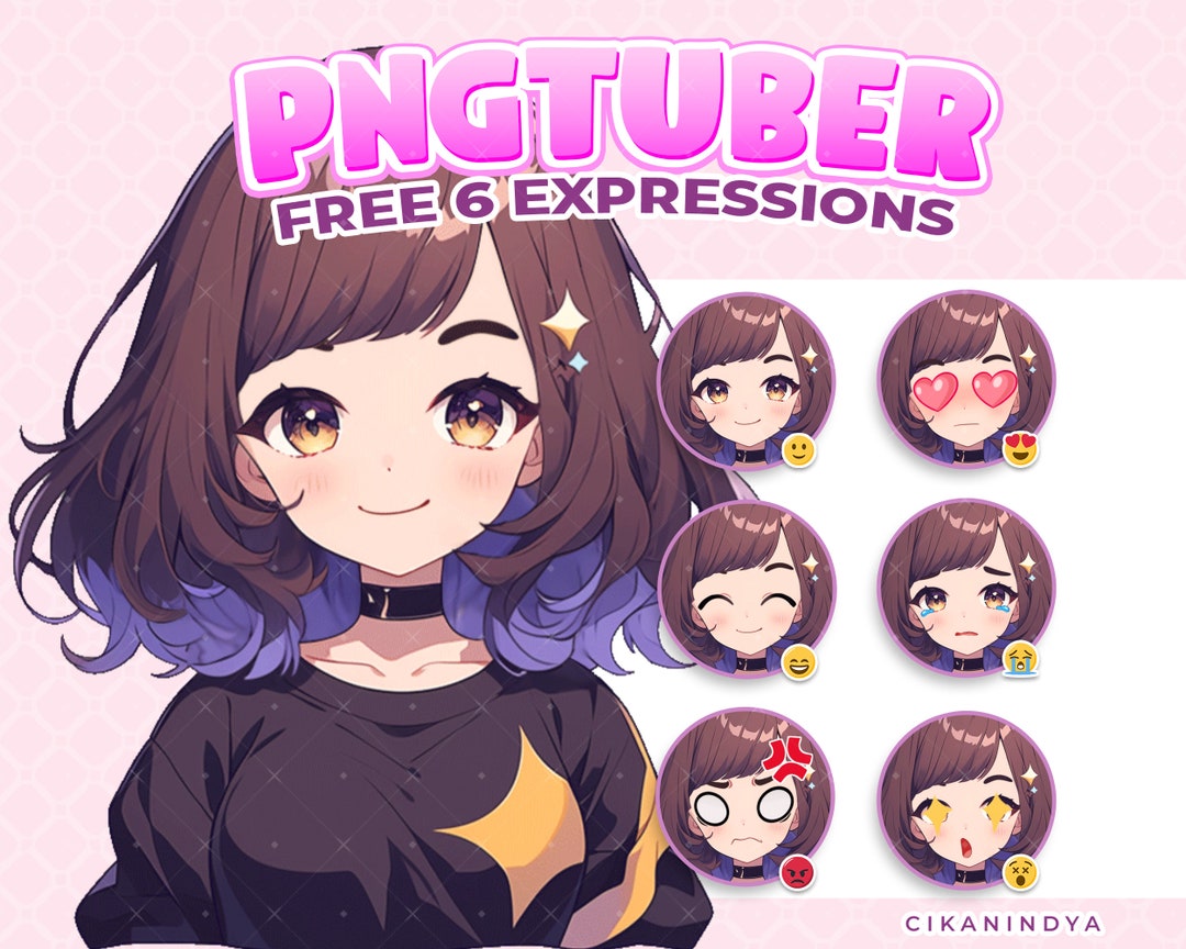 Anime PNG Tuber Avatar | 6 Poses, Twitch Stream Asset - Etsy UK