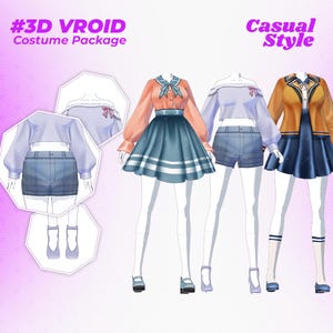 3D Vroid Outfit Pack: Casual Anime Avatar Clothes (.vroidcustomitem) - Etsy