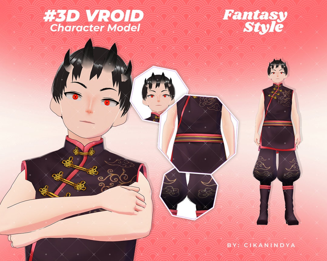 3D Vroid Male Model: Chic Avatar for Vtuber Streamer (.VRM) - Etsy