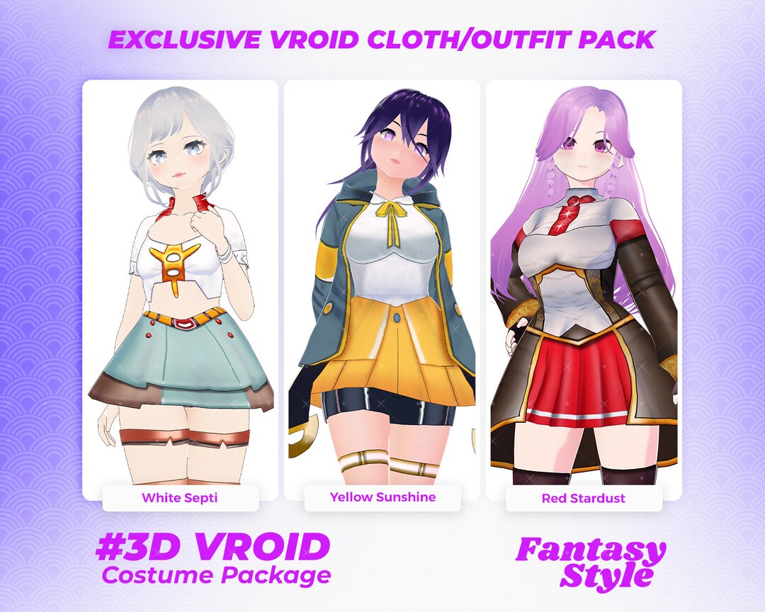 Fantasy Clothes Collection for Pretty Vroid - Vroid Clothing Pack ...
