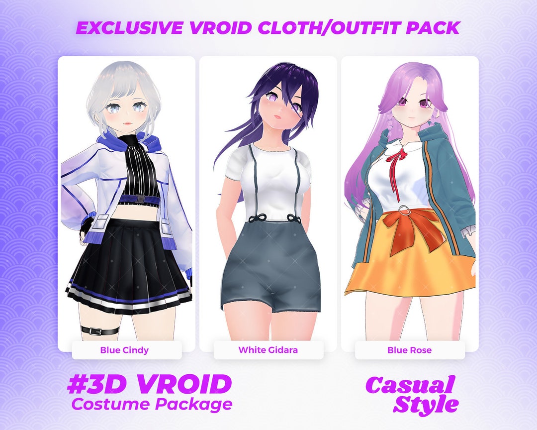 Sophisticated Female Outfits for Live Stream - Vroid Clothing Pack ...