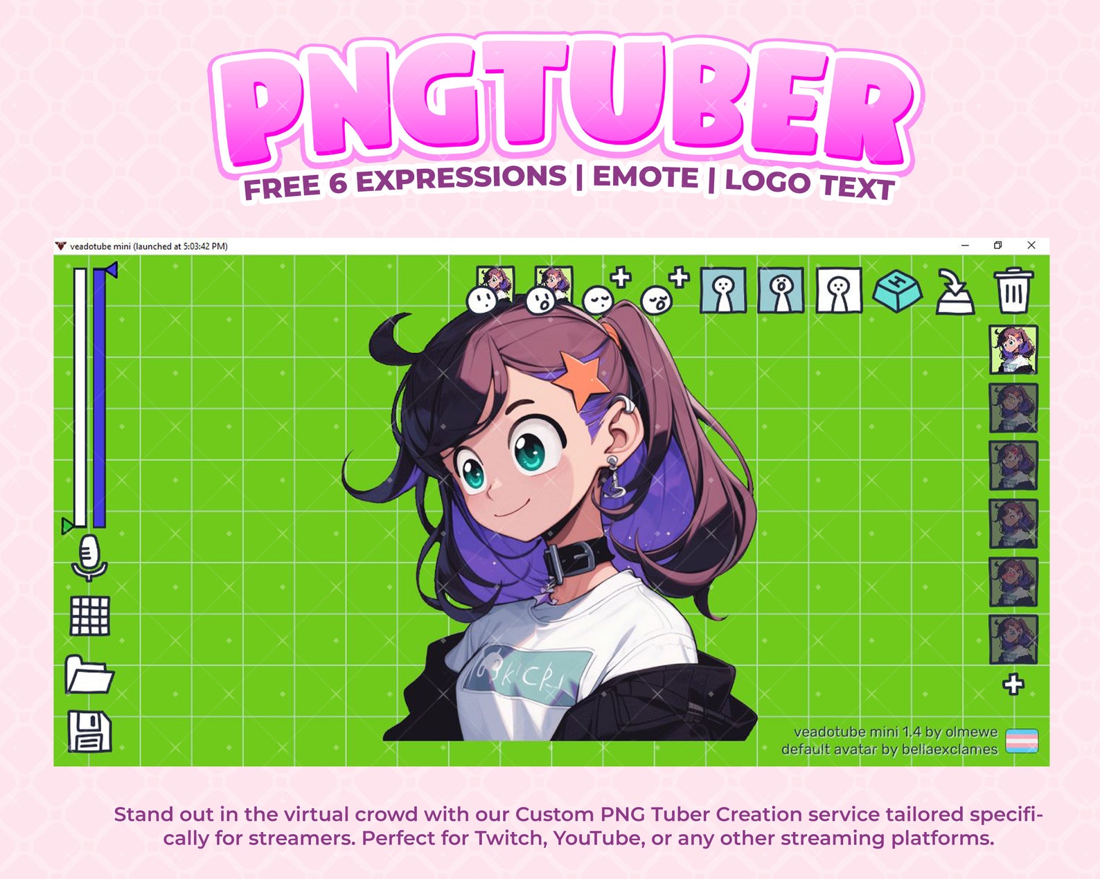 Zuri Cartoon PNG Tuber Pack: 6 Poses, Twitch Emotes, Text Logo - Etsy