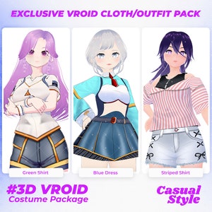 Comfy and Nice Vroid Outfits for Girl Avatars - Vroid Clothing Pack ...