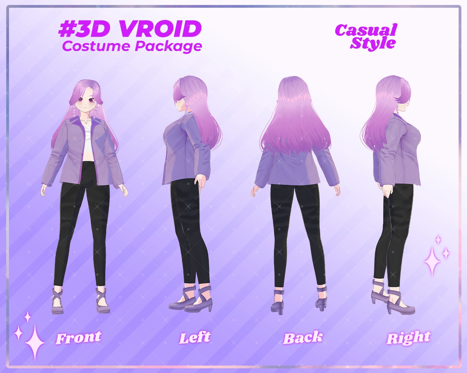 Vroid Clothing Bundle With Complete Casual Wardrobe Vroid - Etsy