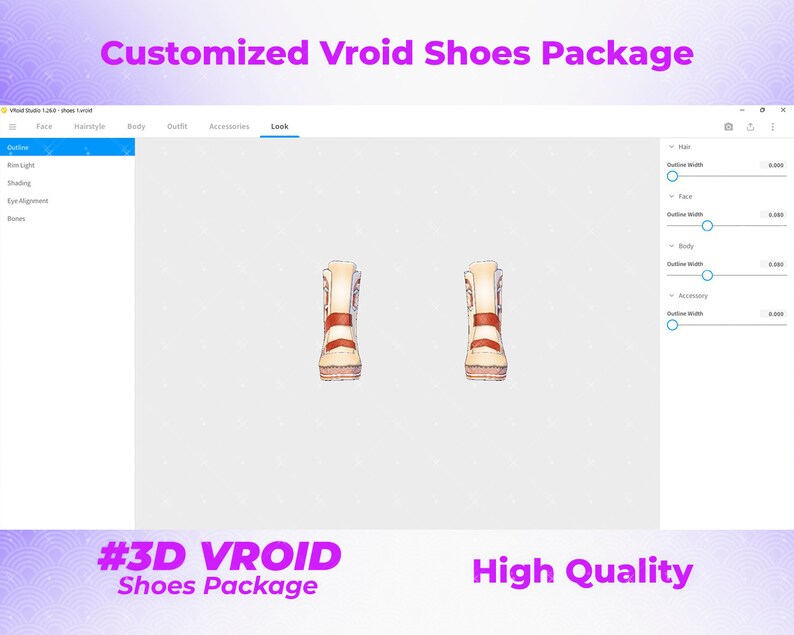 3D Vroid Shoes Pack: Virtual Fashion Accessories - Etsy
