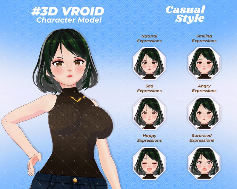 Ninio Kashimaru Aura Anime Girl 3D Vroid With Spirited Charm for ...