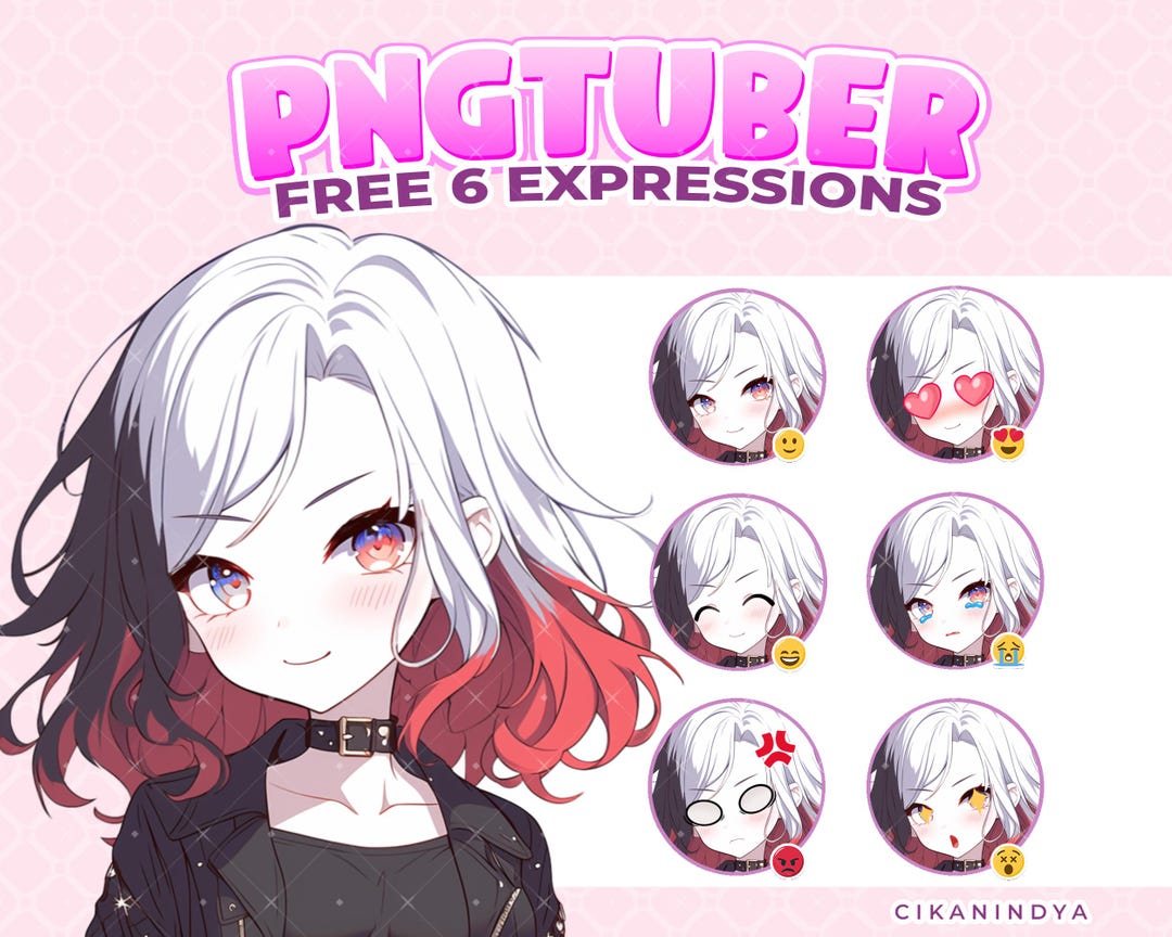 Premade Pngtuber – Bold Chibi Girl With Edgy Rockstar Vibes - Etsy UK