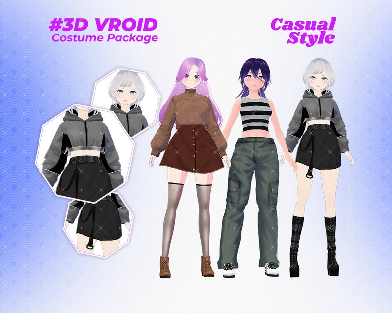 Vroid Outfit Pack: Weekend Wanderer 3D Attire (.vroidcustomitem) - Etsy ...