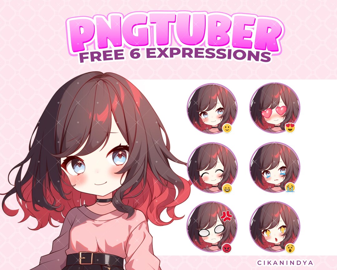 Custom-like Pngtuber – Animated Edgy Female Model - Etsy