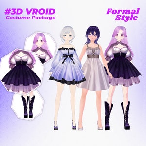 Feminine Formal Wear Pack for Vroid Avatars - Vroid Clothing Pack ...
