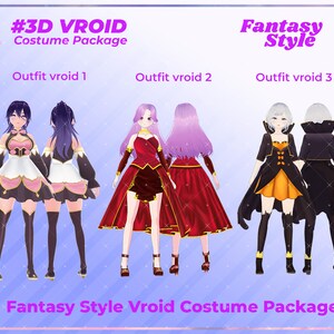 3D Vroid Clothing Pack, Vroid Assets, Vroid Outfit, Cosplay Costume, 3d ...