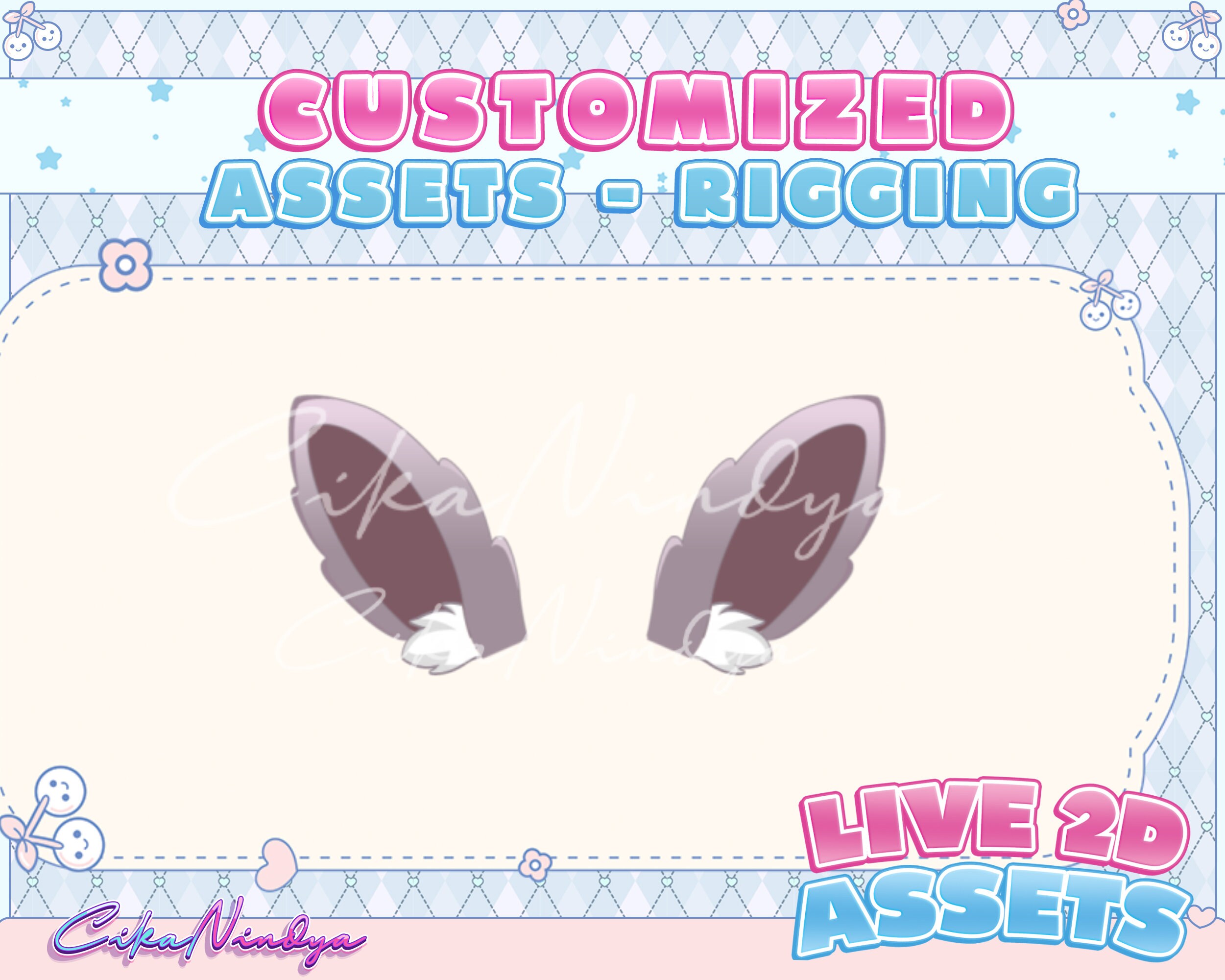 Personalized Vtuber Assets 2D Ears Vtuber Assets Stream - Etsy
