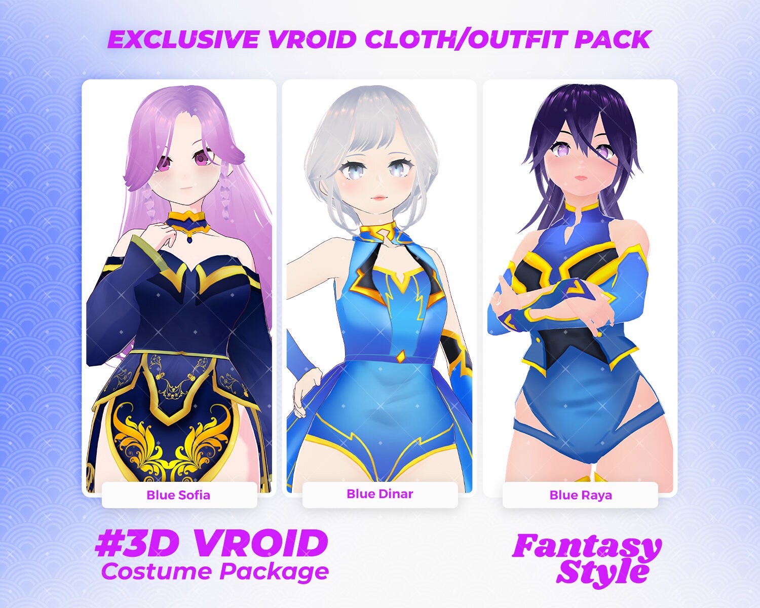 Vroid Clothing Pack, Avatar Wardrobe, Streamer Clothing Vroid Style ...