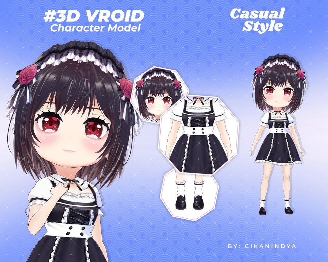 Broadcasting Avatar Elite 3D Vroid Chibi Girl Yuko Hyuga for Dynamic ...