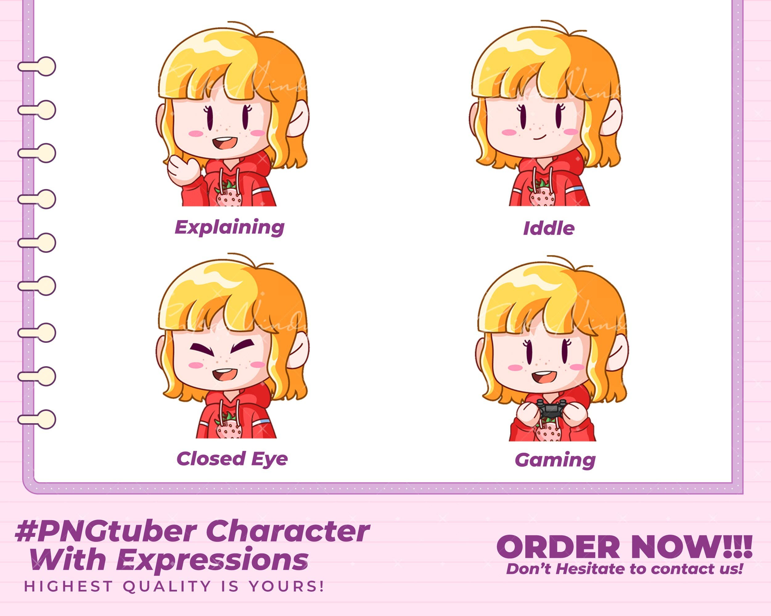 PNG Tuber Png Tuber Avatar Pngtuber Model Pngtuber Premade - Etsy México