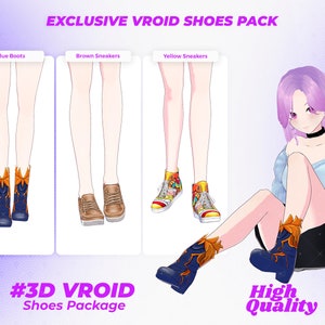 3D Vroid Shoes Pack: Virtual Streamer Footwear - Etsy