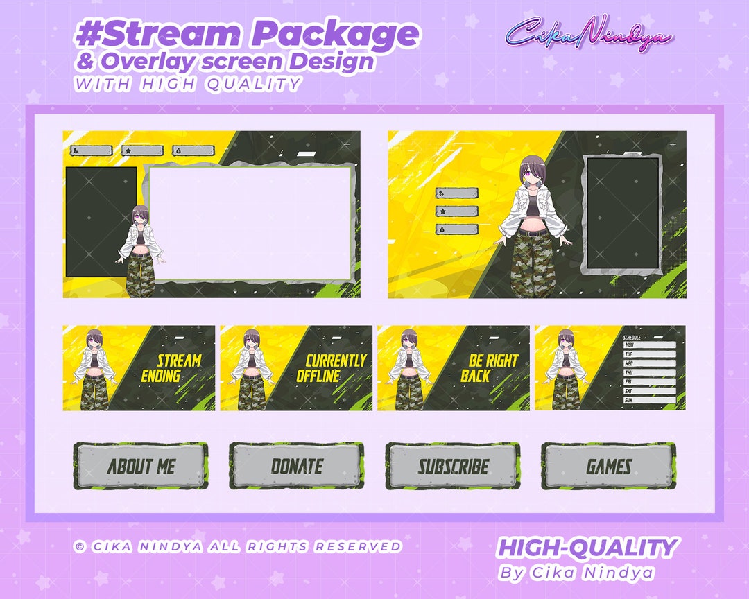 Anime Stream Overlay Package: Vtuber Twitch Graphics - Etsy