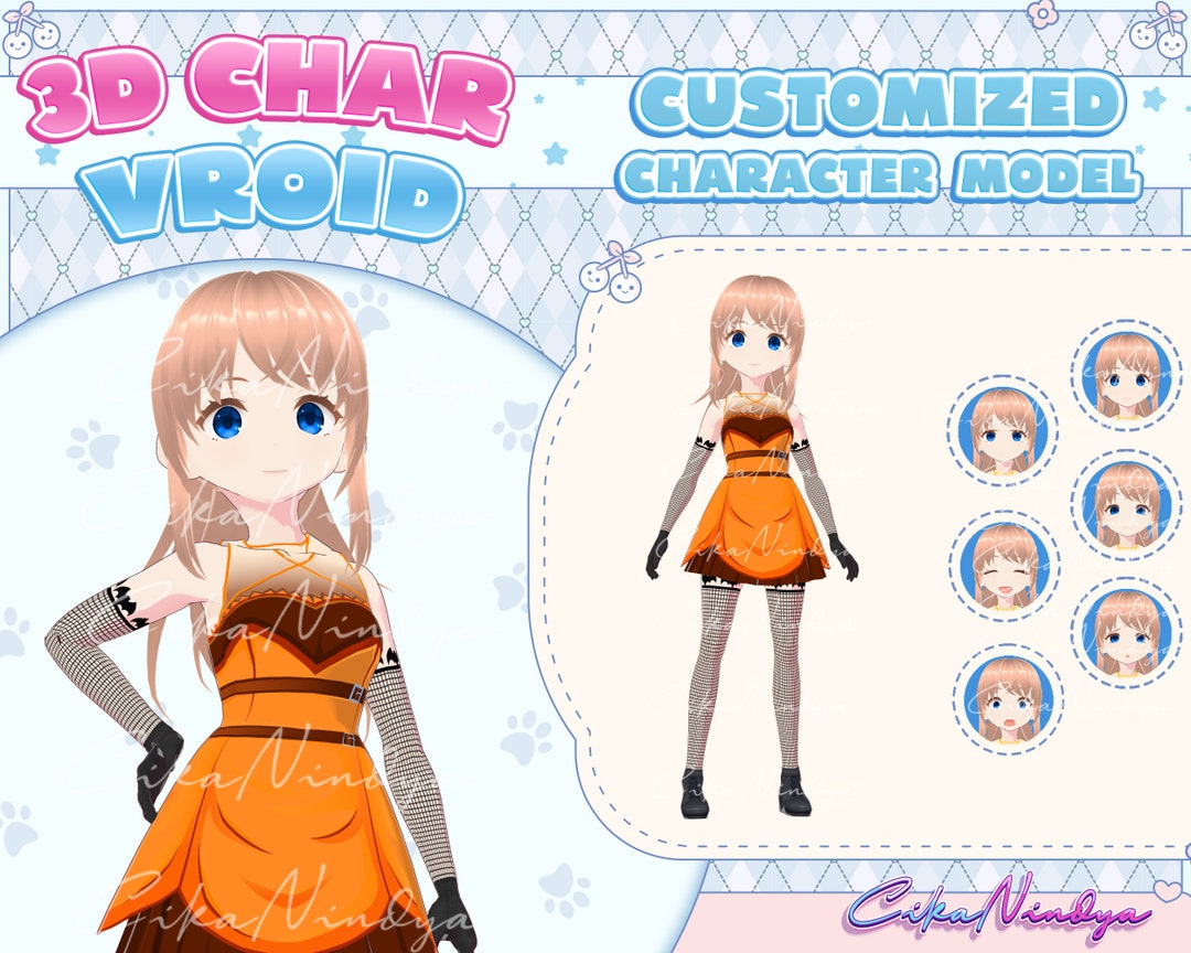 3D Vroid Character Vroid 3D Virtual Model Streamer Avatar - Etsy