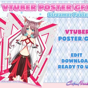 High-quality Vtuber Poster for Streamer Social Media - Poster Frames ...