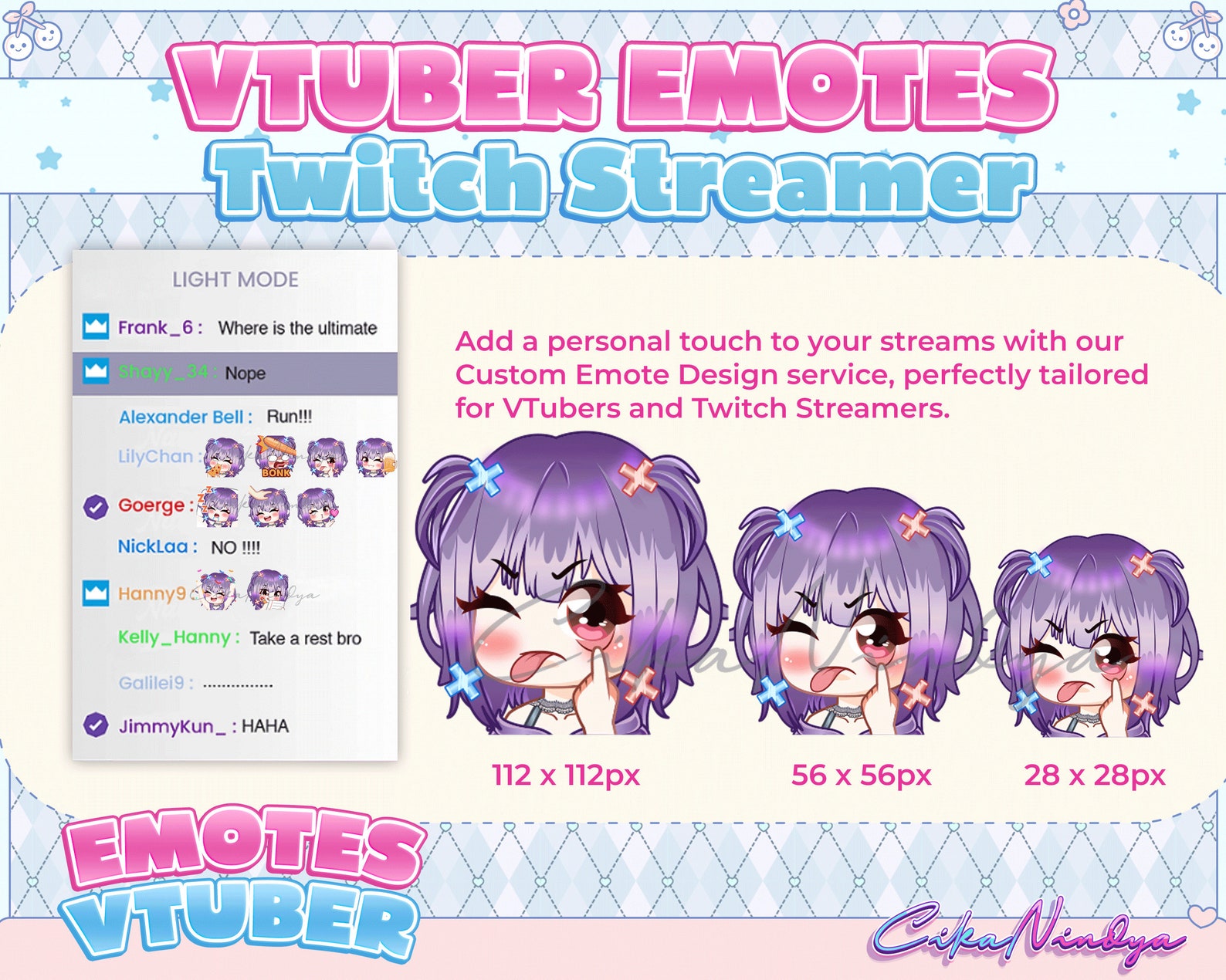 Vtuber Emote Emote Commission Anime Emote Emote - Etsy